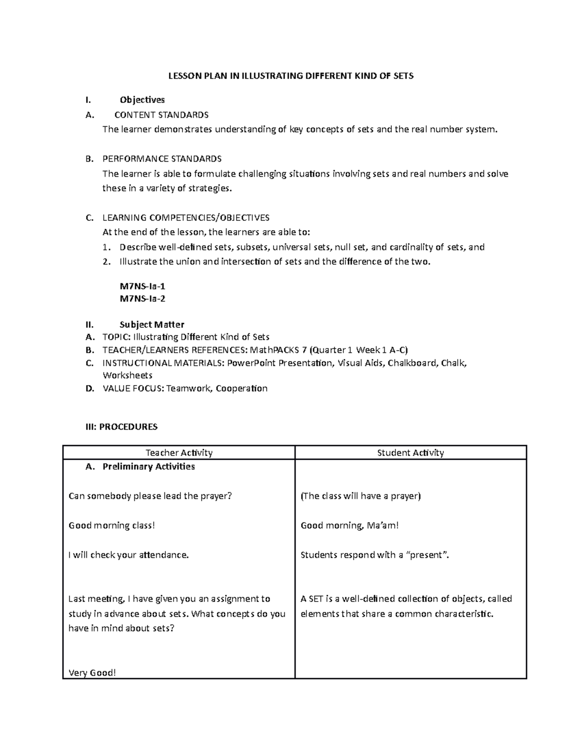 Quarter 1 Week 1 - good job - LESSON PLAN IN ILLUSTRATING DIFFERENT ...