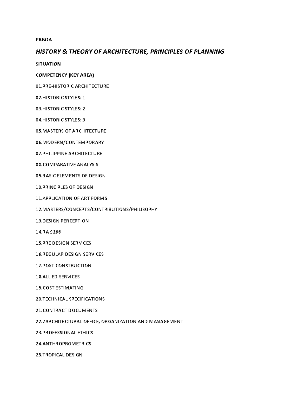 Situation day 1' - PRBOA HISTORY & THEORY OF ARCHITECTURE, PRINCIPLES ...
