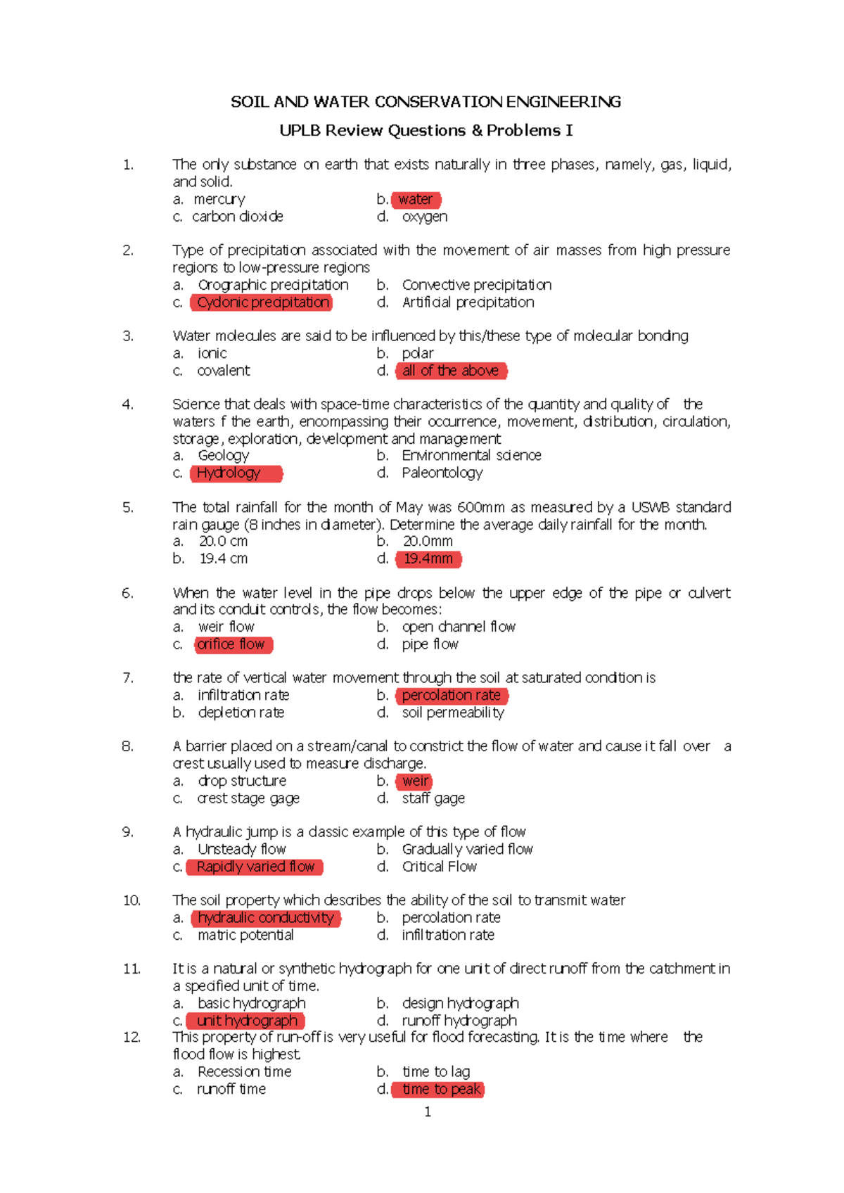 SWCE-UPLB-REviewer - UPLB exam - SOIL AND WATER CONSERVATION ...
