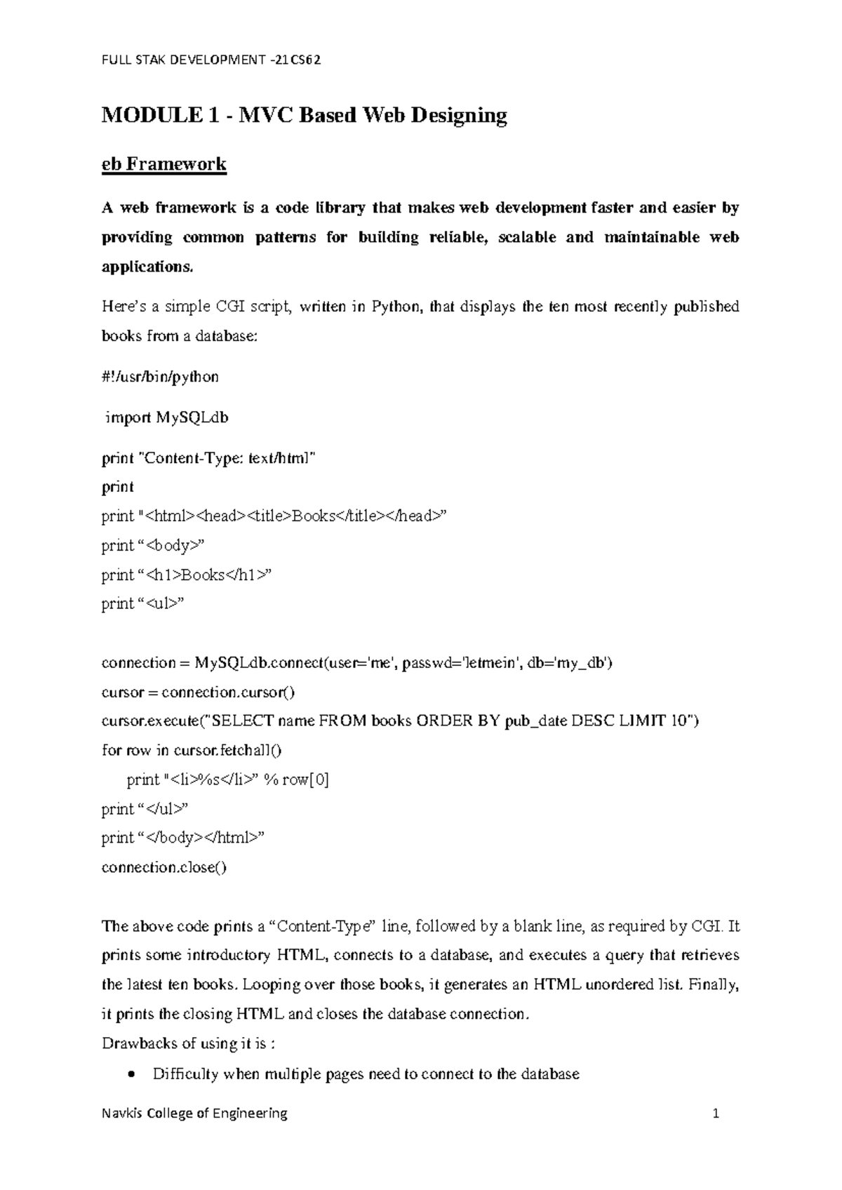 Full Stack- Module 1 - ..,.jh - MODULE 1 - MVC Based Web Designing eb ...