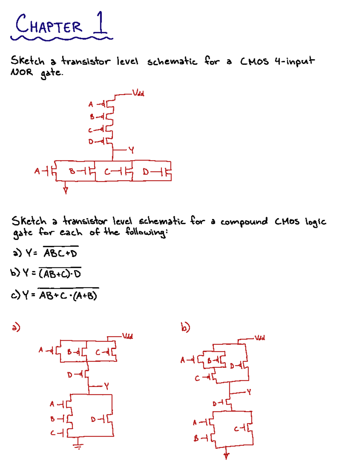 466 - textbook questions - CHAPTERILM Sketch a transistor level ...
