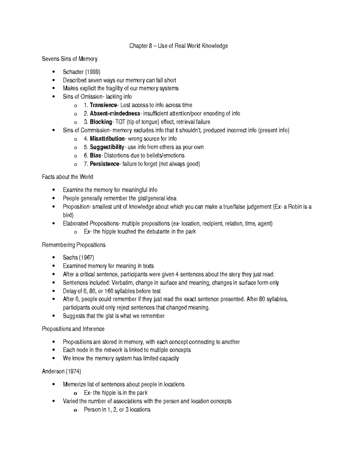 Chapter 8 - Use of Real World Knowledge - Chapter 8 – Use of Real World ...