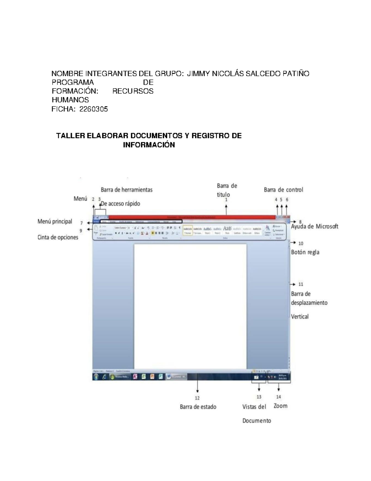 Taller WORD- Jimmy Nicolas Salcedo Patiño - NOMBRE INTEGRANTES DEL ...