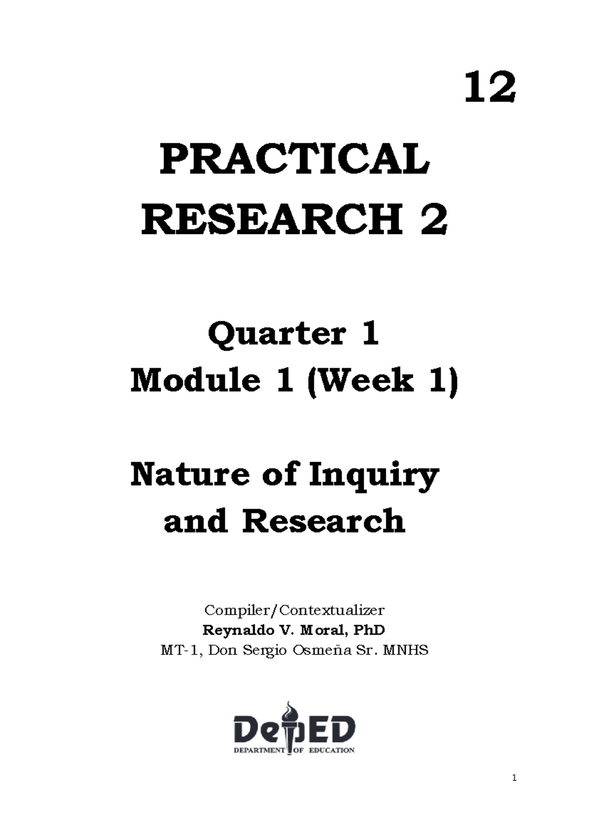 Module 1-Practical-Research-2-1st-Quarter - PRACTICAL RESEARCH 2 ...