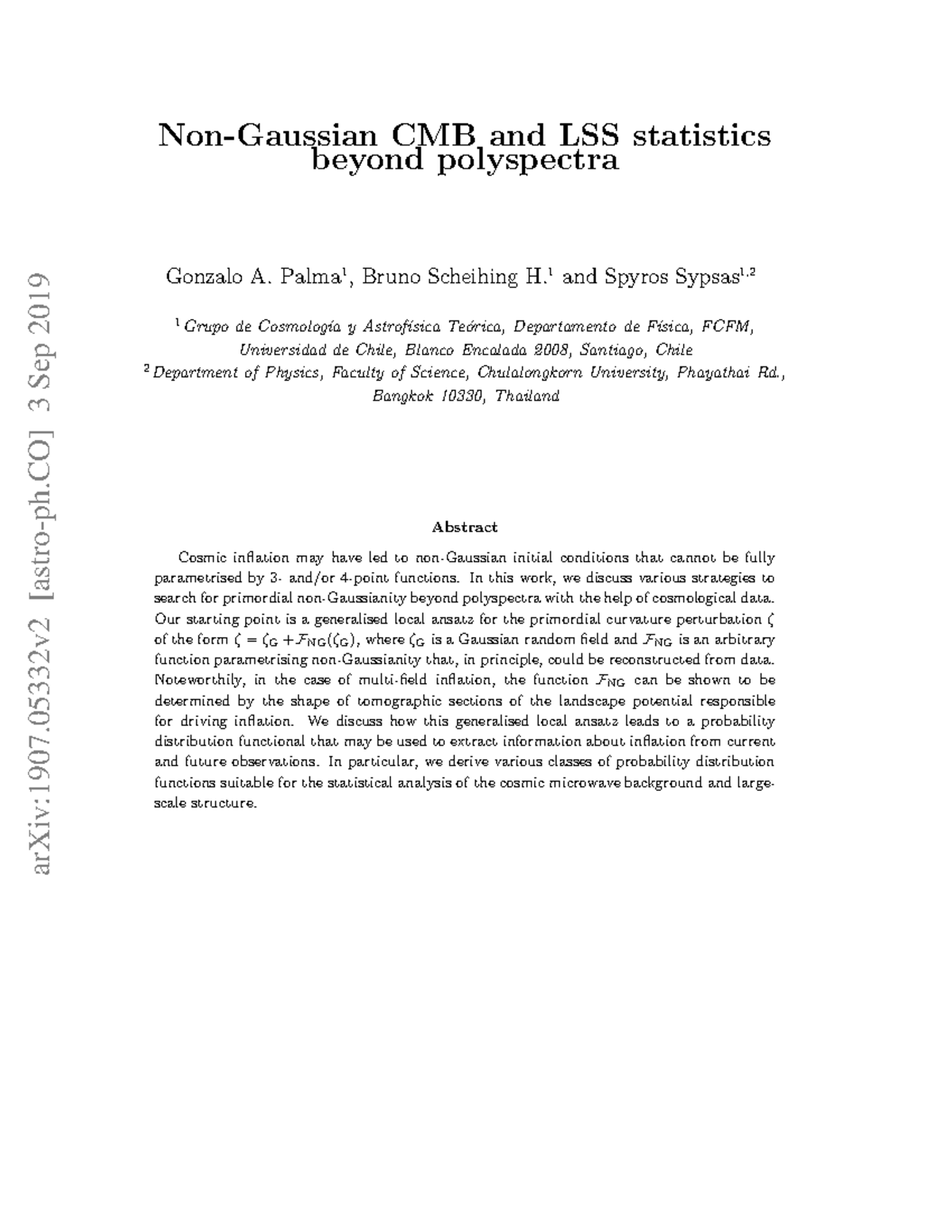 Non Gaussian CMB and LSS statistics beyo - arXiv:1907 [astro-ph] 3 Sep ...