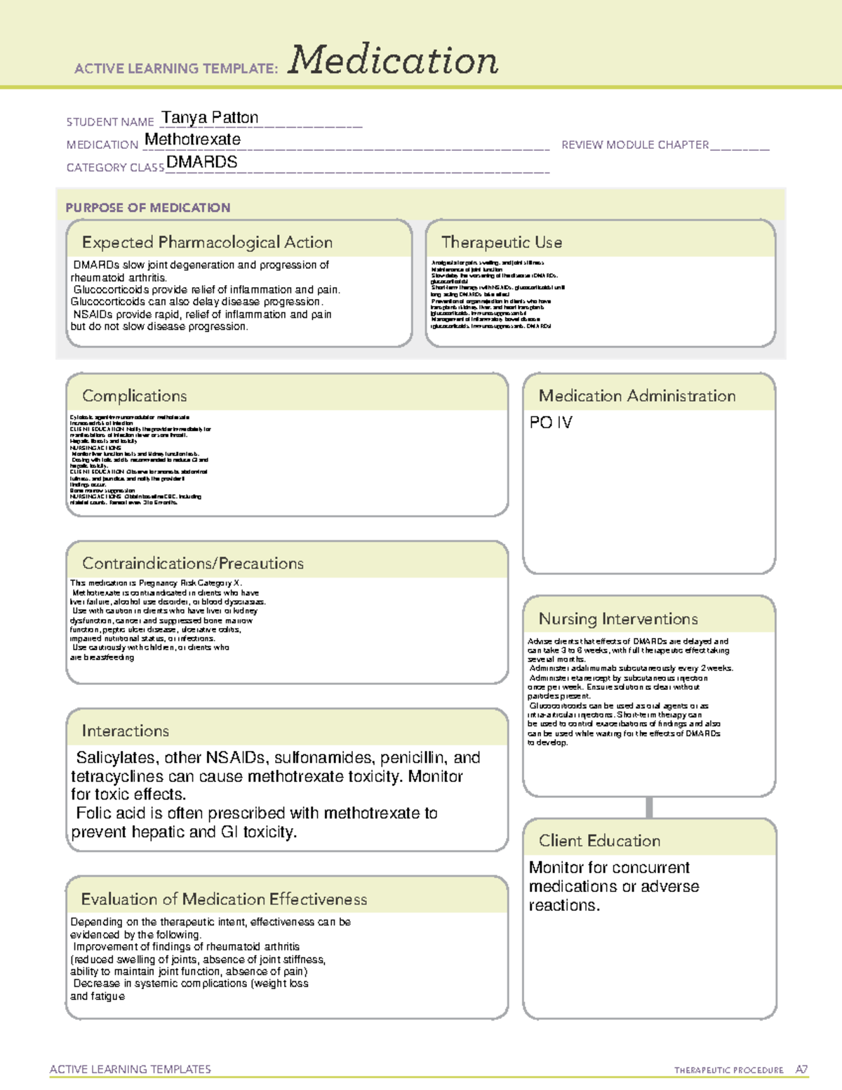 Metho exemplar - ACTIVE LEARNING TEMPLATES THERAPEUTIC PROCEDURE A ...