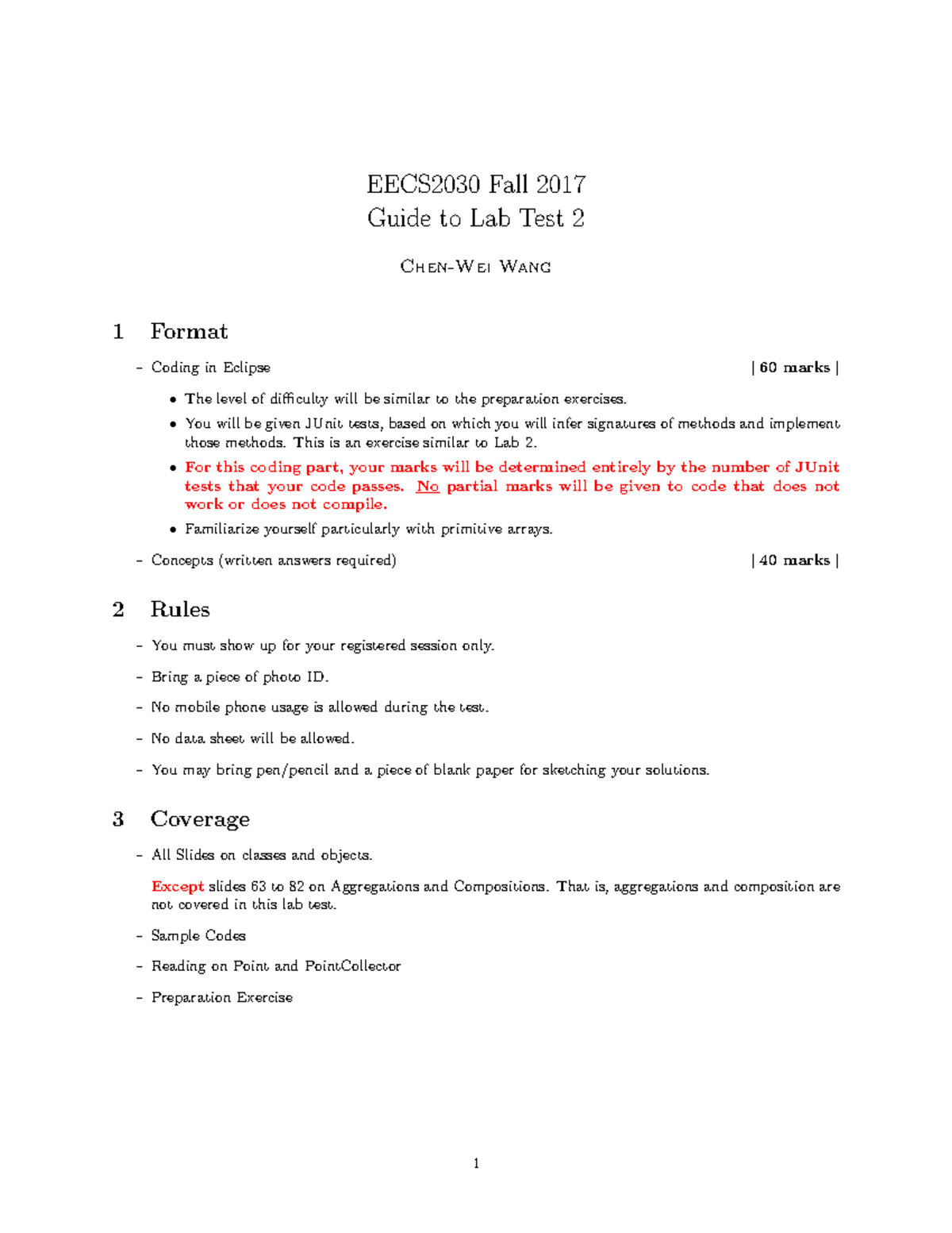 EECS2030 F17 Labtest 2 Guide - EECS2030 Fall 2017 Guide to Lab Test 2 ...