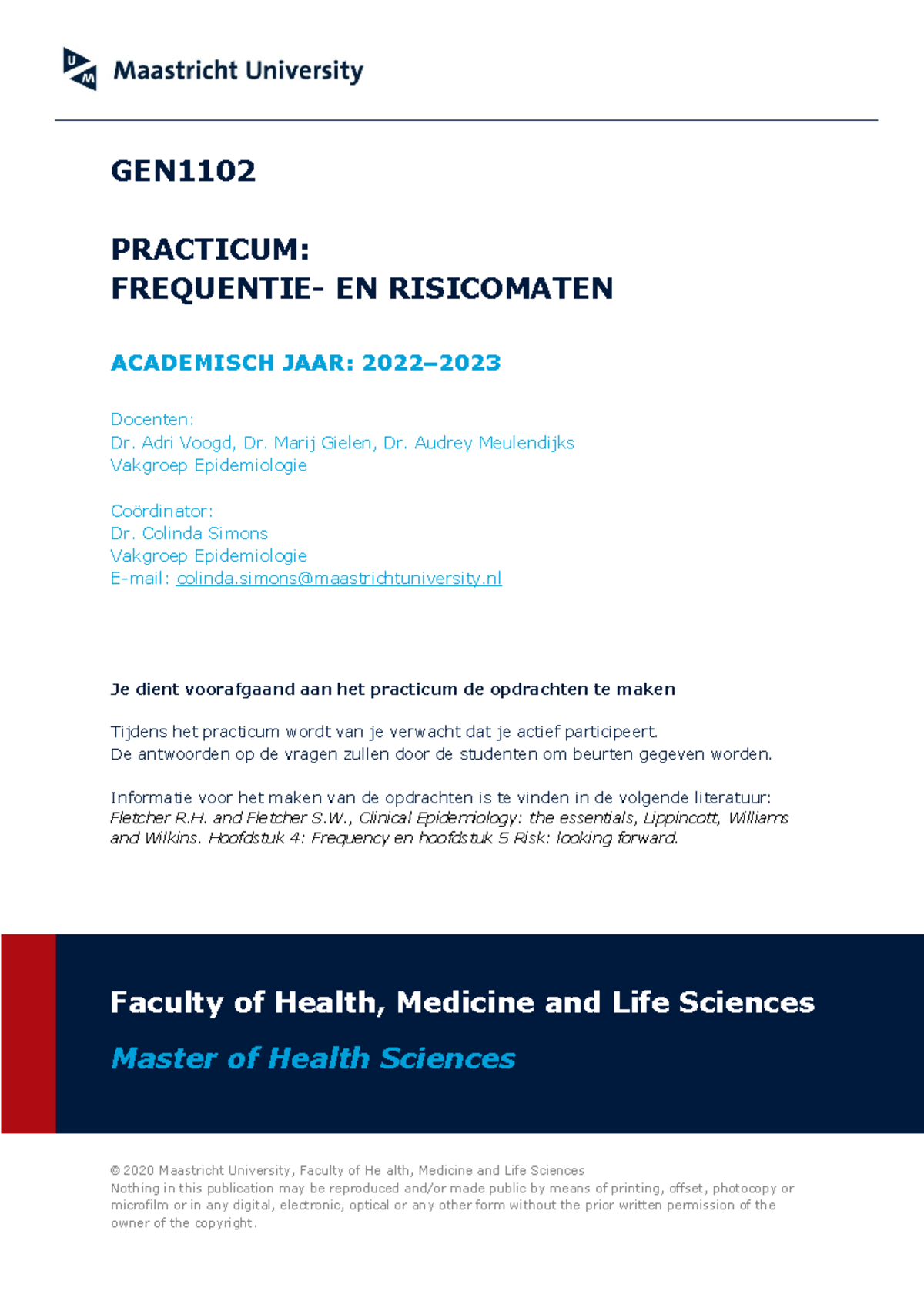 Practicum 'Frequentie- en risicomaten' - Studentinstructie en ...