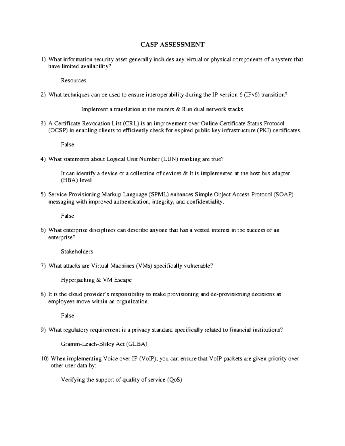 Casp Assessment Casp Assessment What Information Security Asset Generally Includes Any Virtual