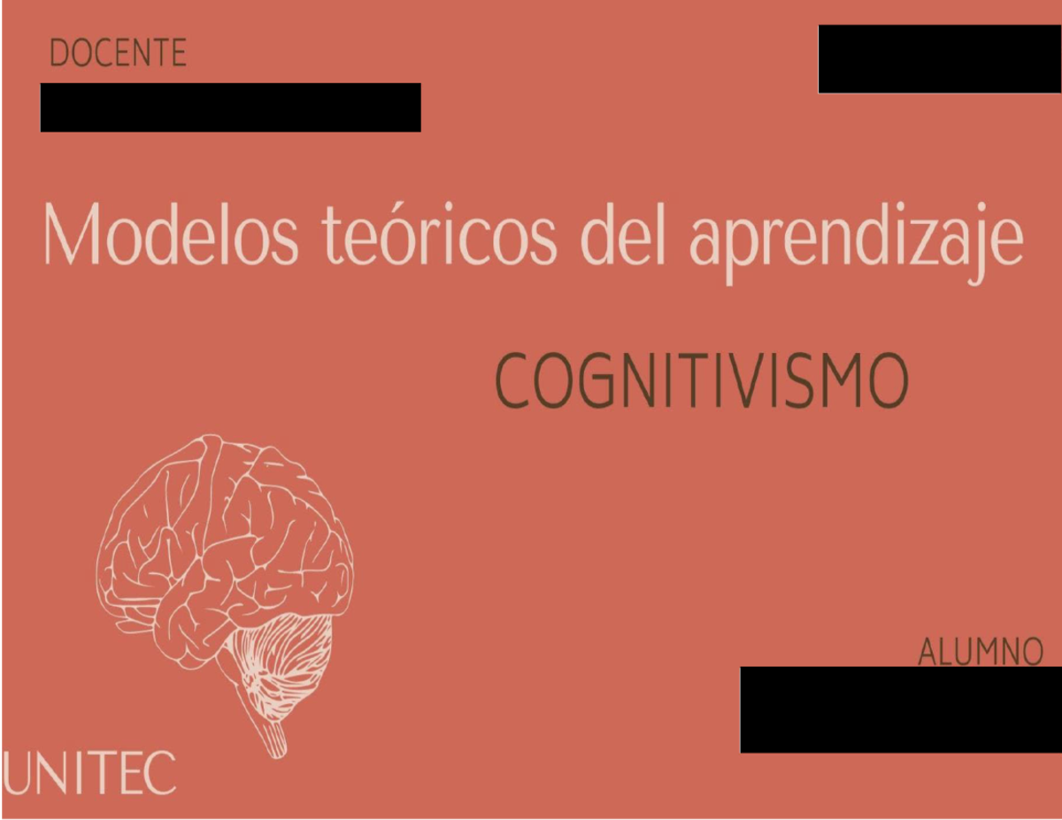 Entregable 2 - Cognitivismo - INTRODUCCIÓN El cognitivismo es una rama ...