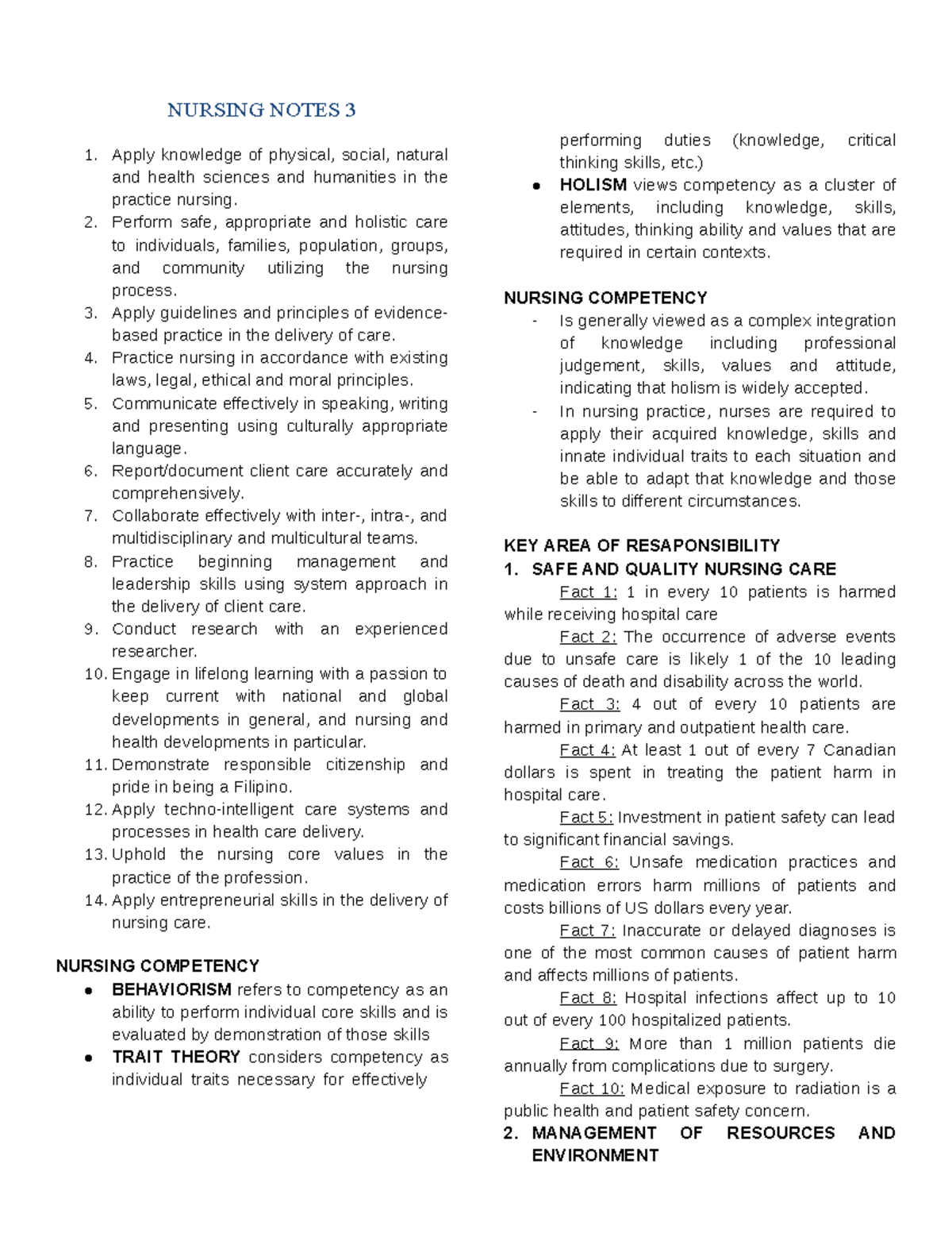 Nursing Notes 3 - This would be a big help to all students. - NURSING ...