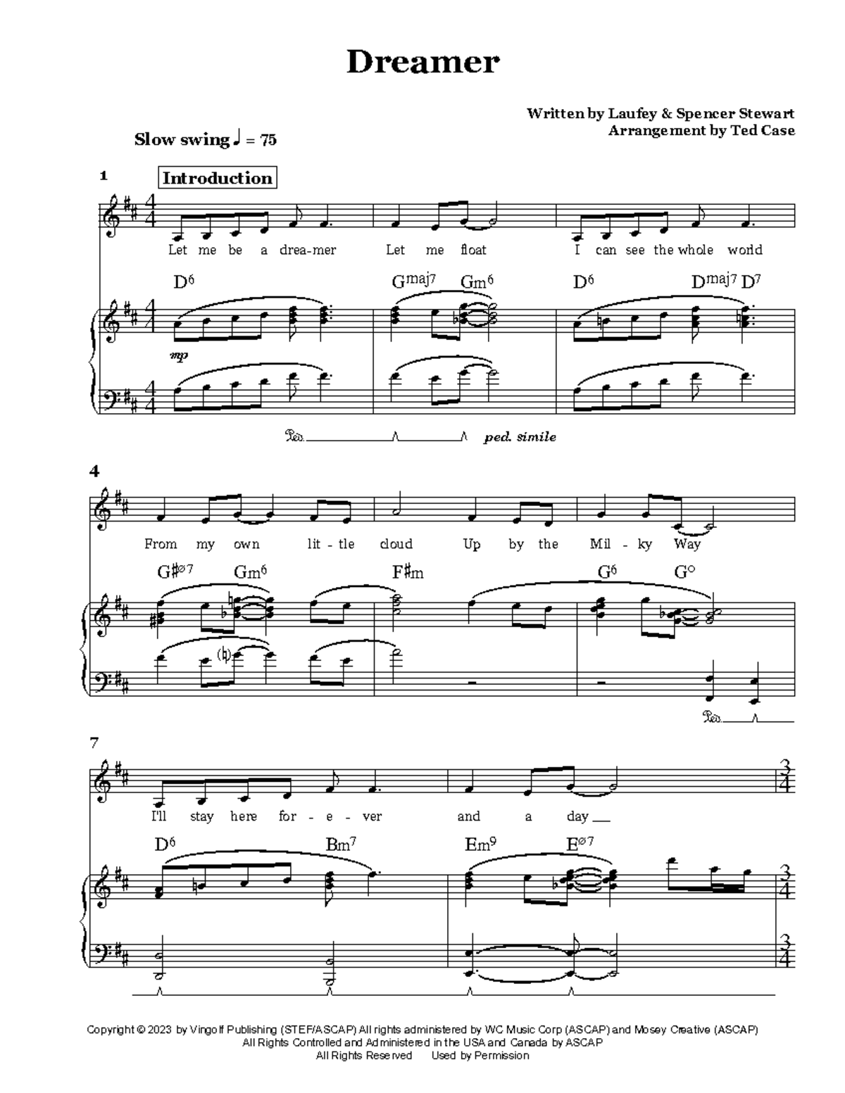 01 Dreamer piano & vocal - { { { Written by Laufey & Spencer Stewart ...