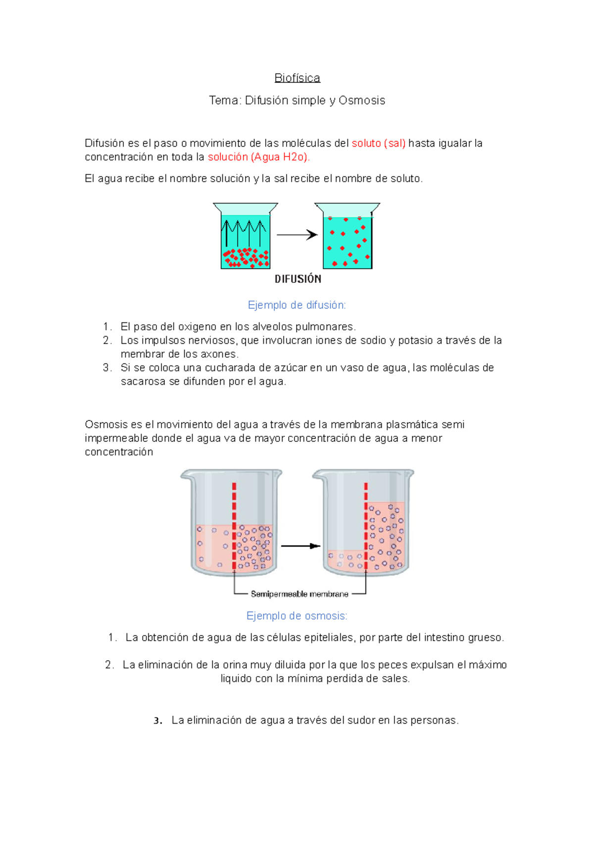 Difusion simple y osmosis - Biofísica Tema: Difusión simple y Osmosis ...