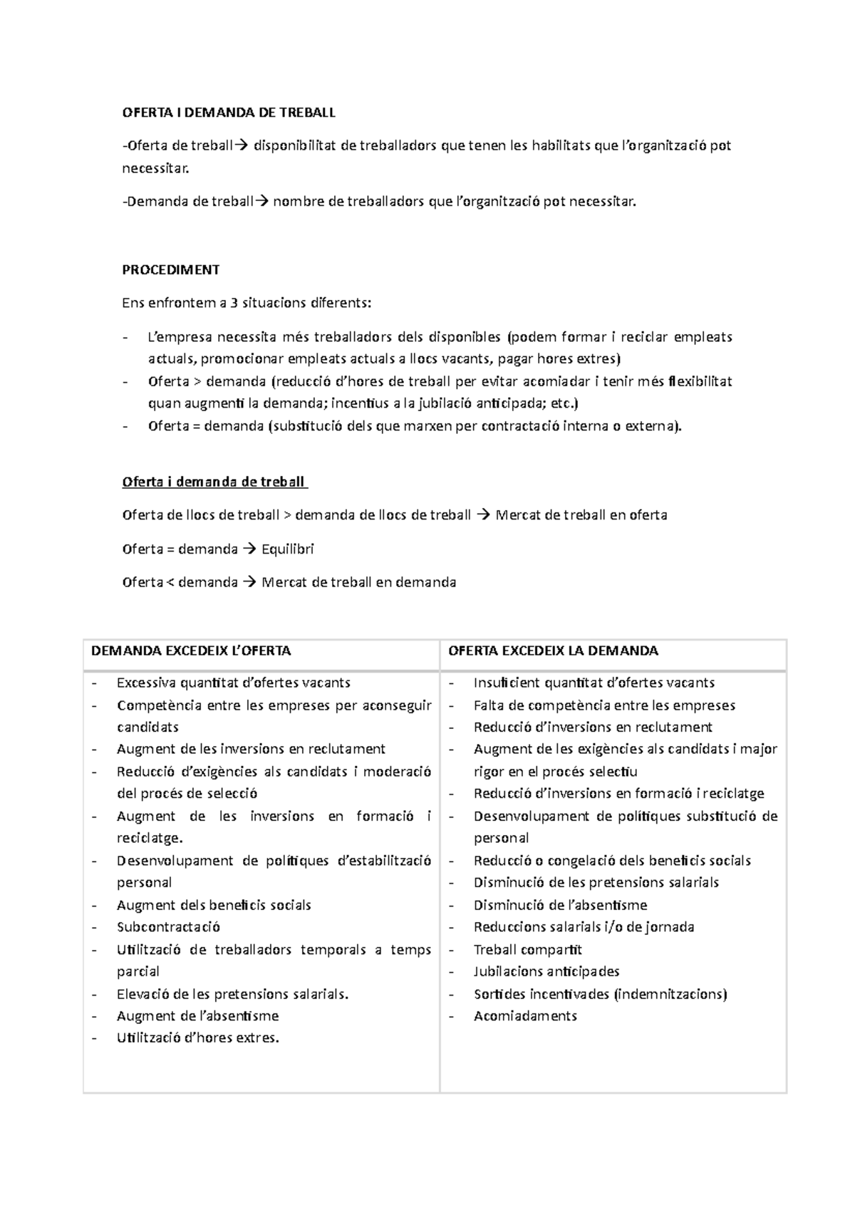 Economia - Resumen sobre oferta, demanda, control de la massa salarial ...