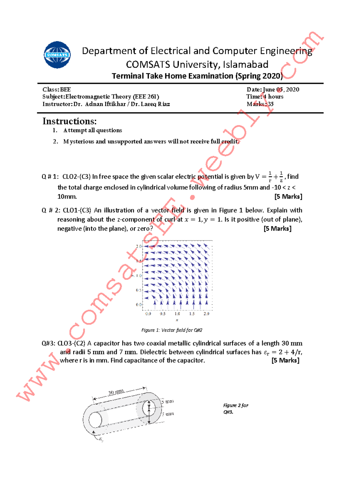 SP20 - Terminal - Dr.Adnan Iftikhar & Laeeq Riaz EMT Paper - Q # 1: CLO ...