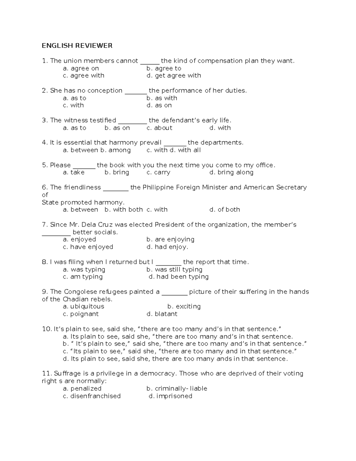 English Reviewer - Notes in preparation for LET - ENGLISH REVIEWER The ...