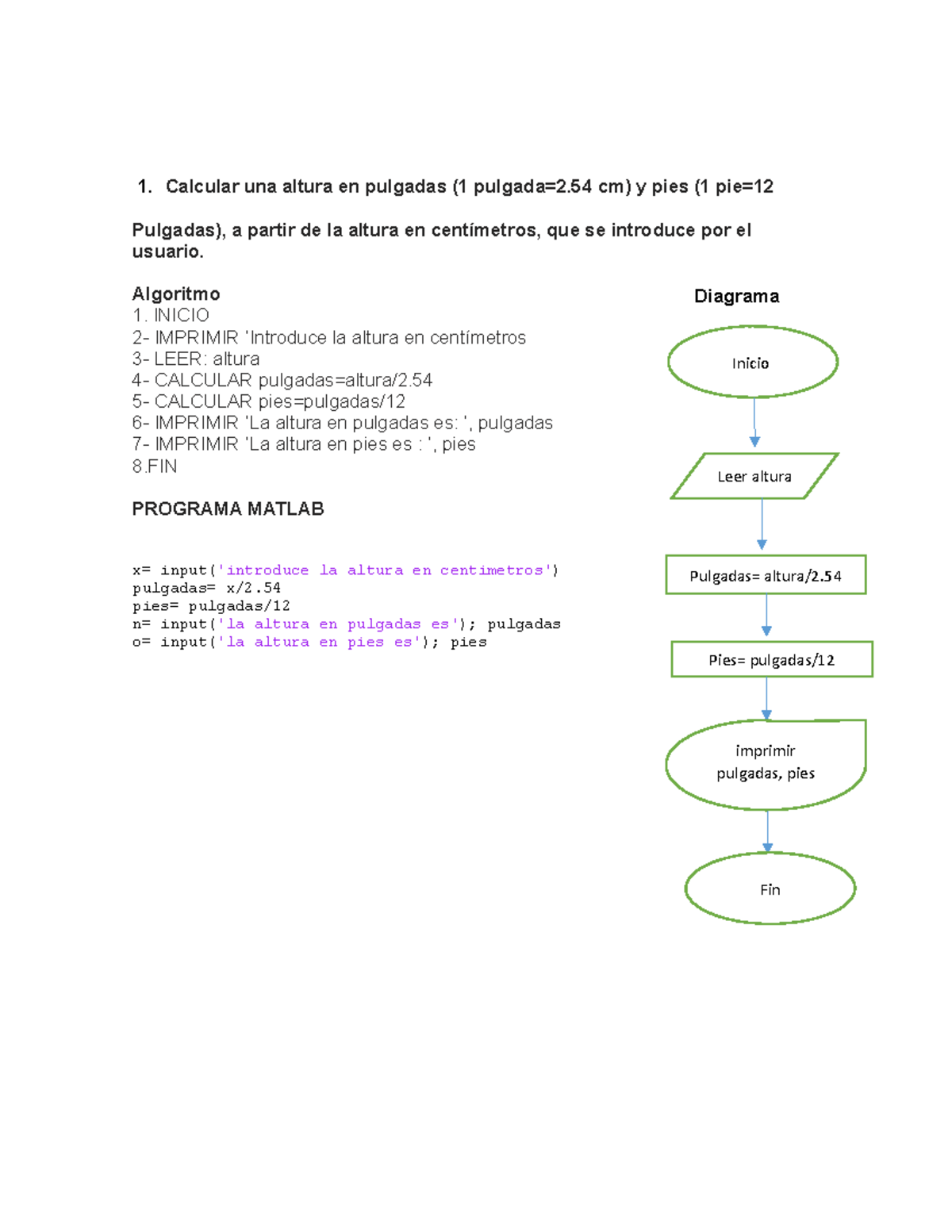 1 Calcular Una Altura En Pulgadas 1 Pulgada 2 54 Cm Y Pies 1 Pie 12