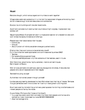 Moche Notes - Professor Sarah Baitzel - Moche Culture Early ...