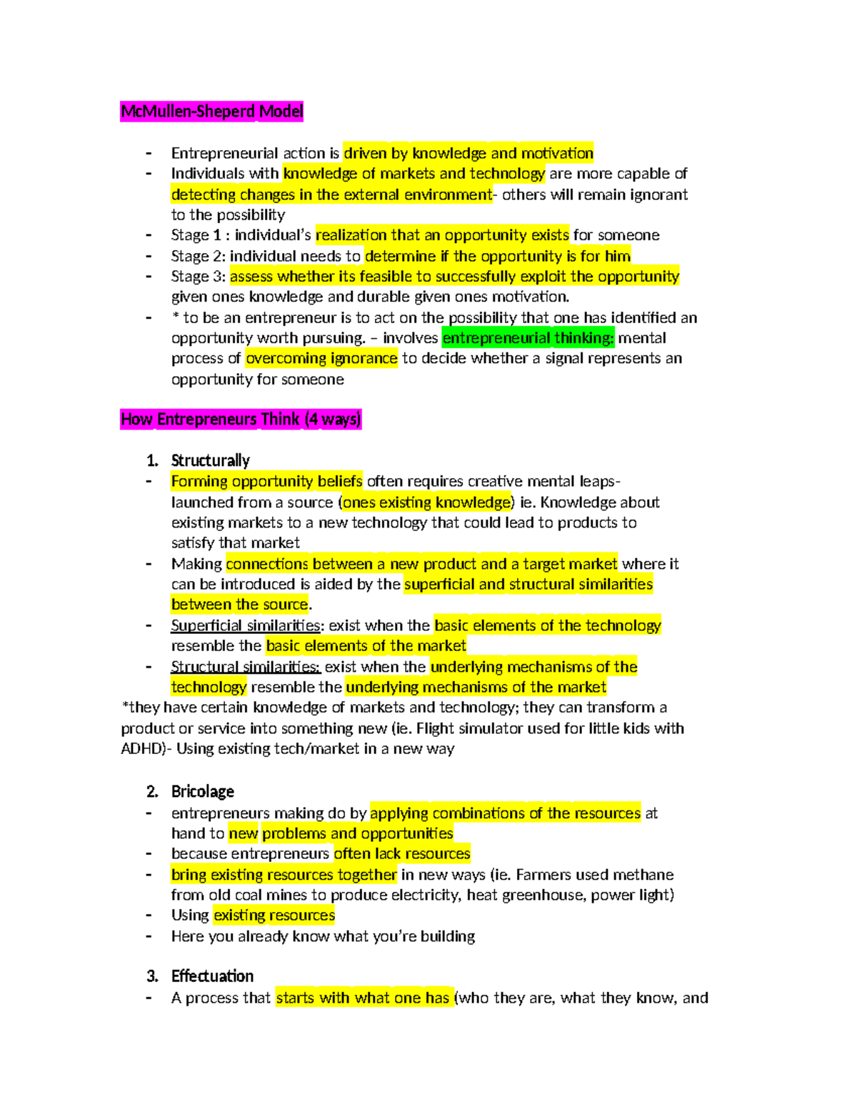 320 Important concepts - McMullen-Sheperd Model - Entrepreneurial ...