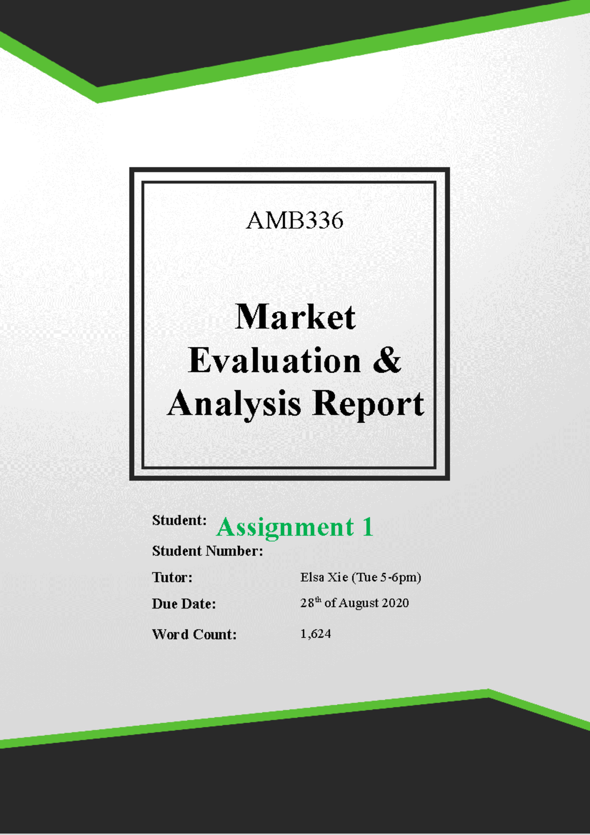 A1 AMB336 - Got a 6 - AMB Market Evaluation & Analysis Report ...
