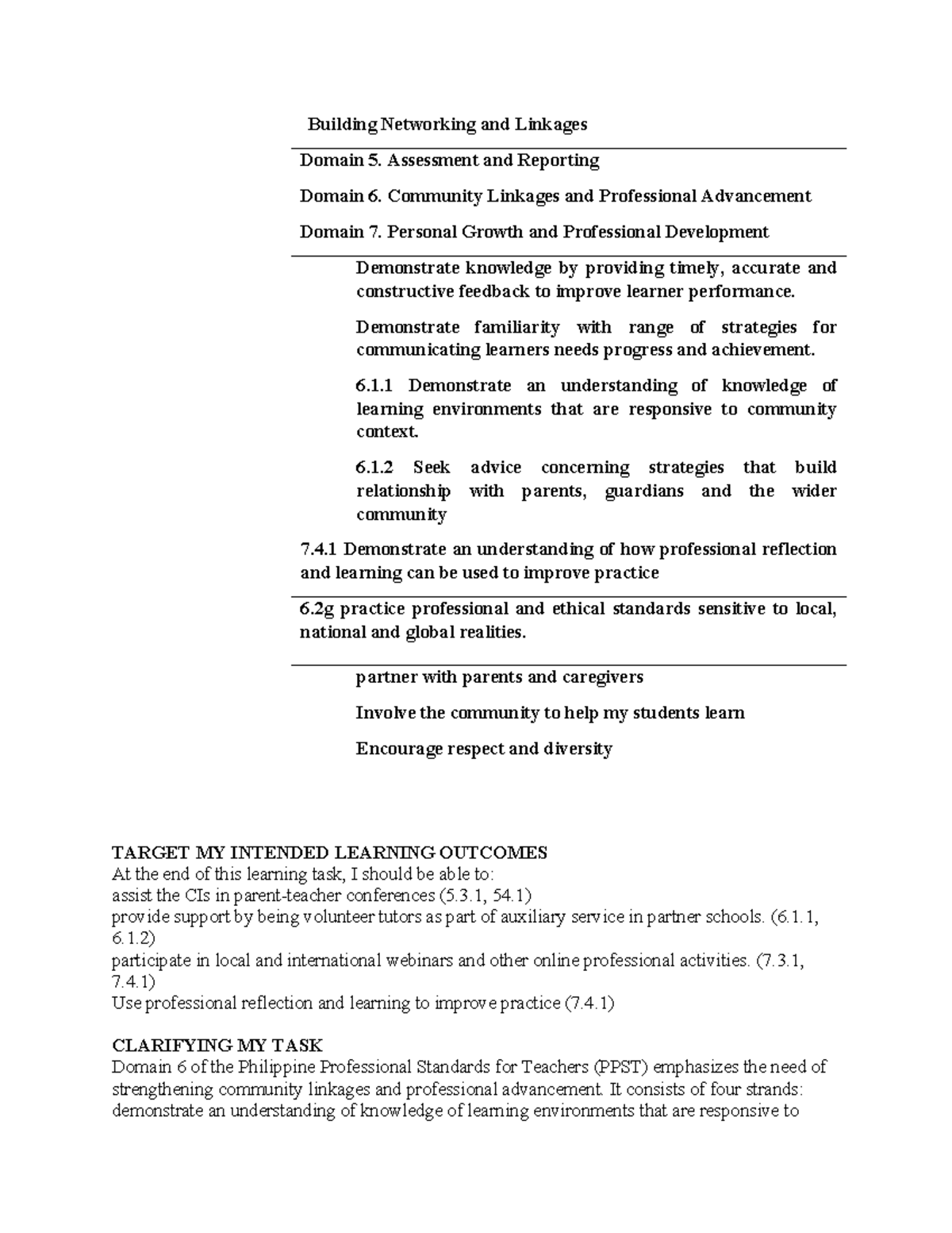 Learning-task-EP10 - Learning task - Building Networking and Linkages ...