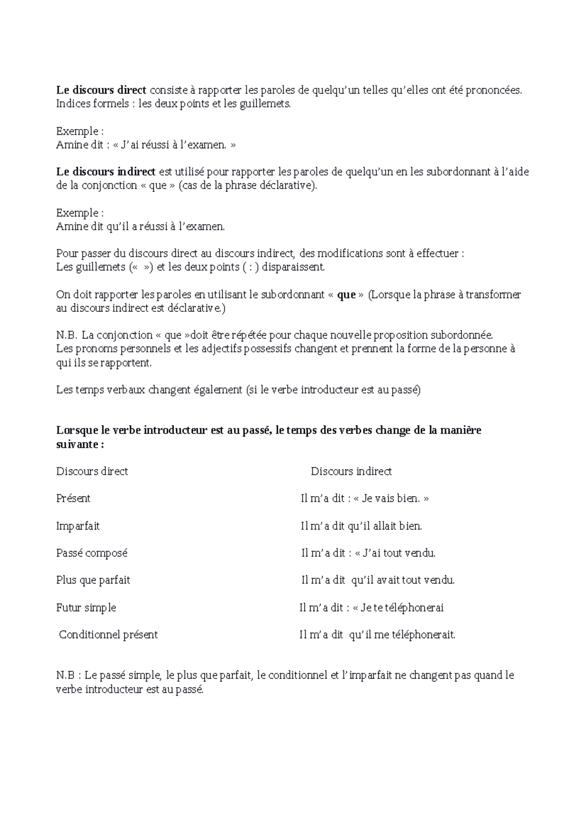 Le discours rapporté - bello - Le discours direct consiste à rapporter ...