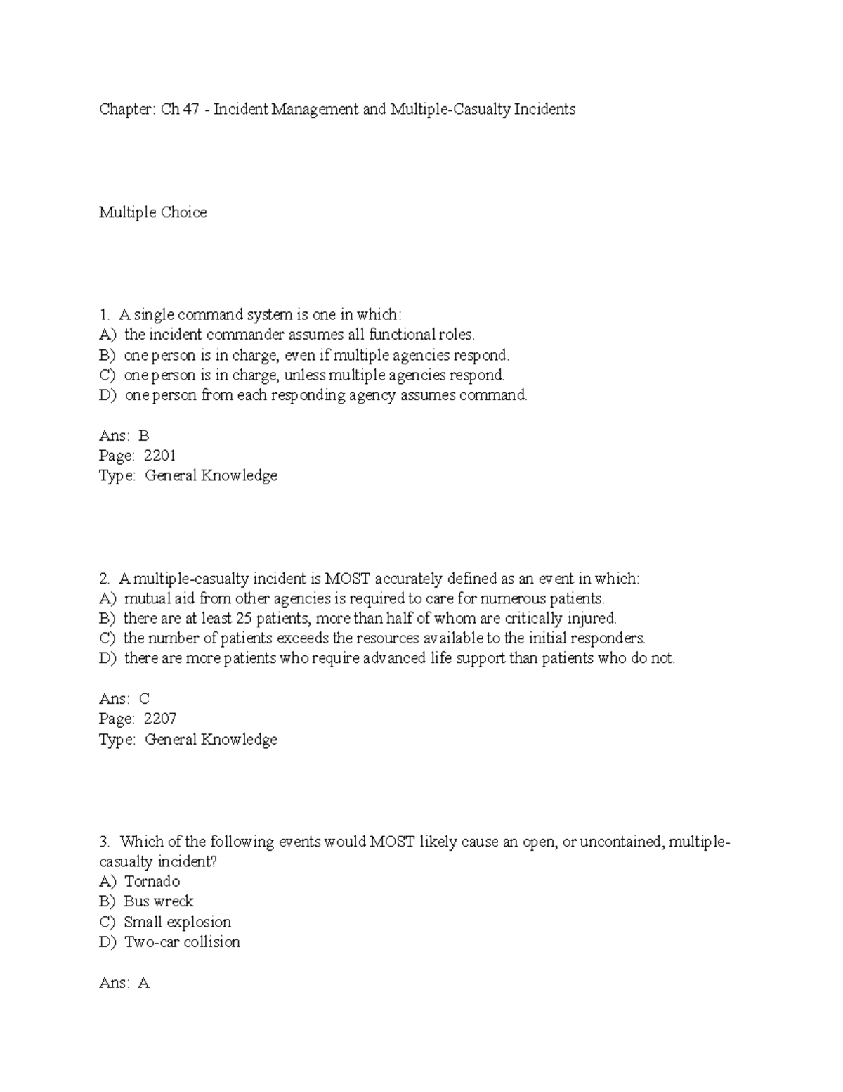Ch 47 - Incident Management and Multiple-Casualty Incidents ...