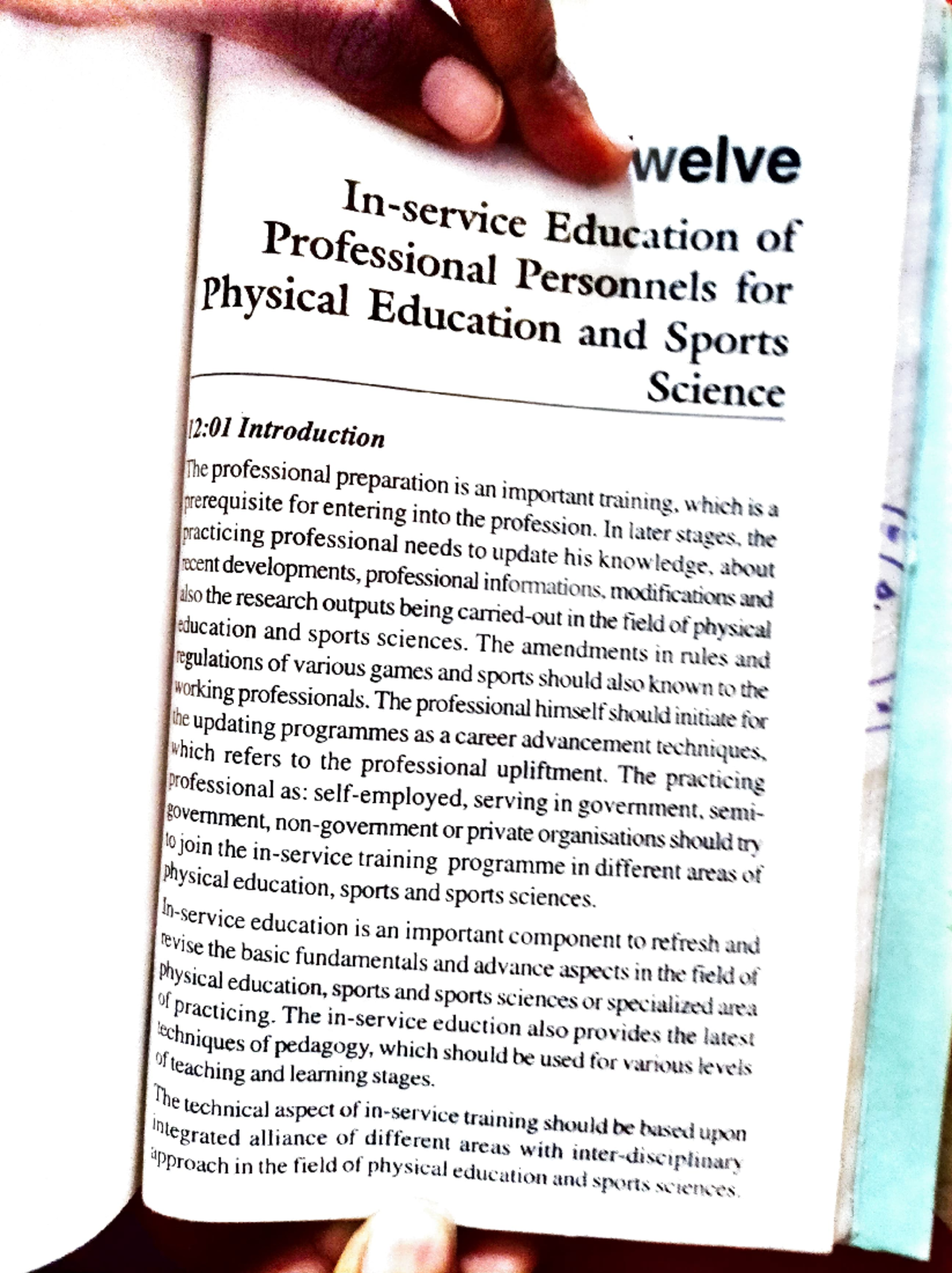 Professional preparation (unit-5) - ####### welve In-service Education ...