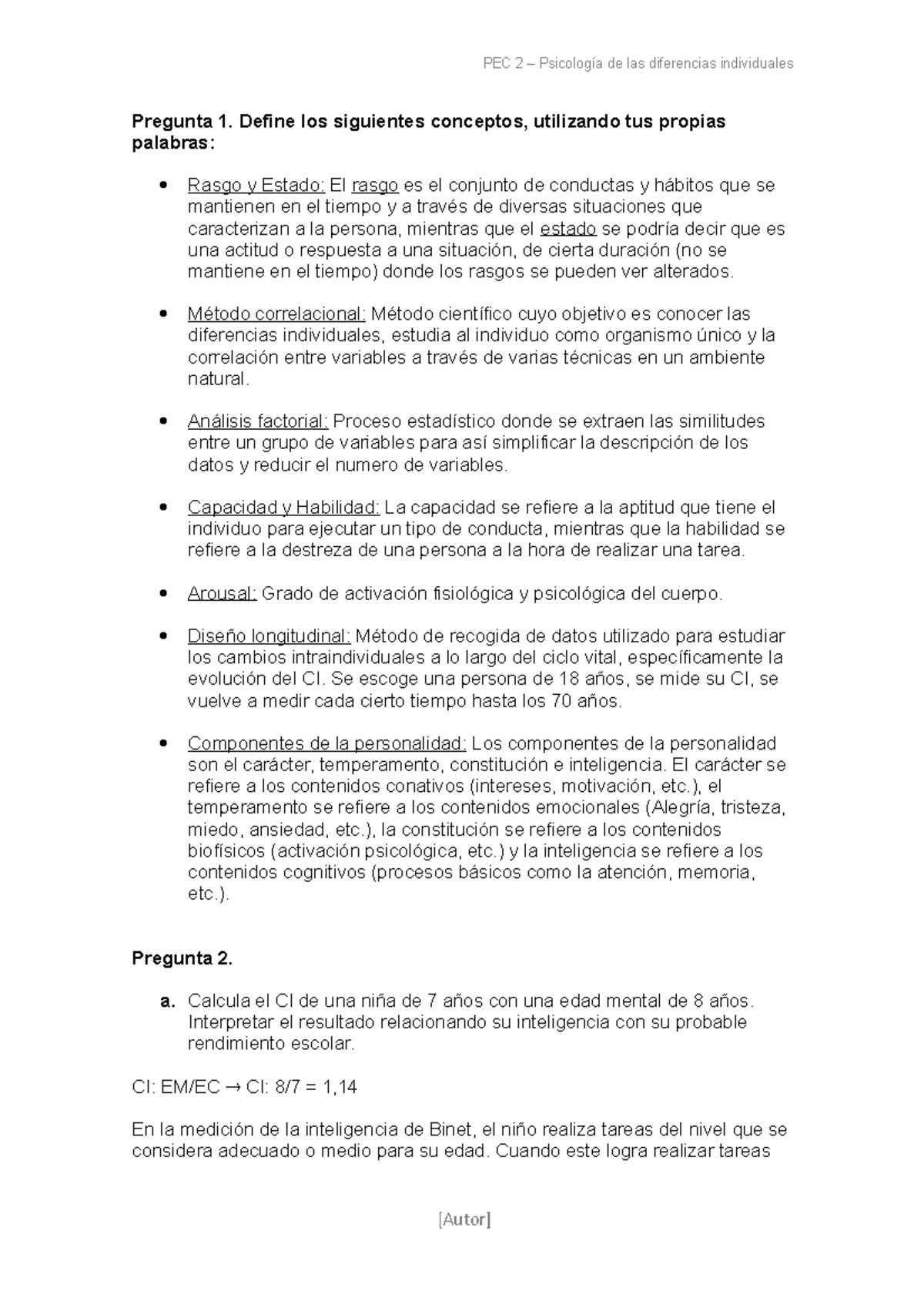 PEC 2 - PDI - Nota B - Pregunta 1. Define los siguientes conceptos ...