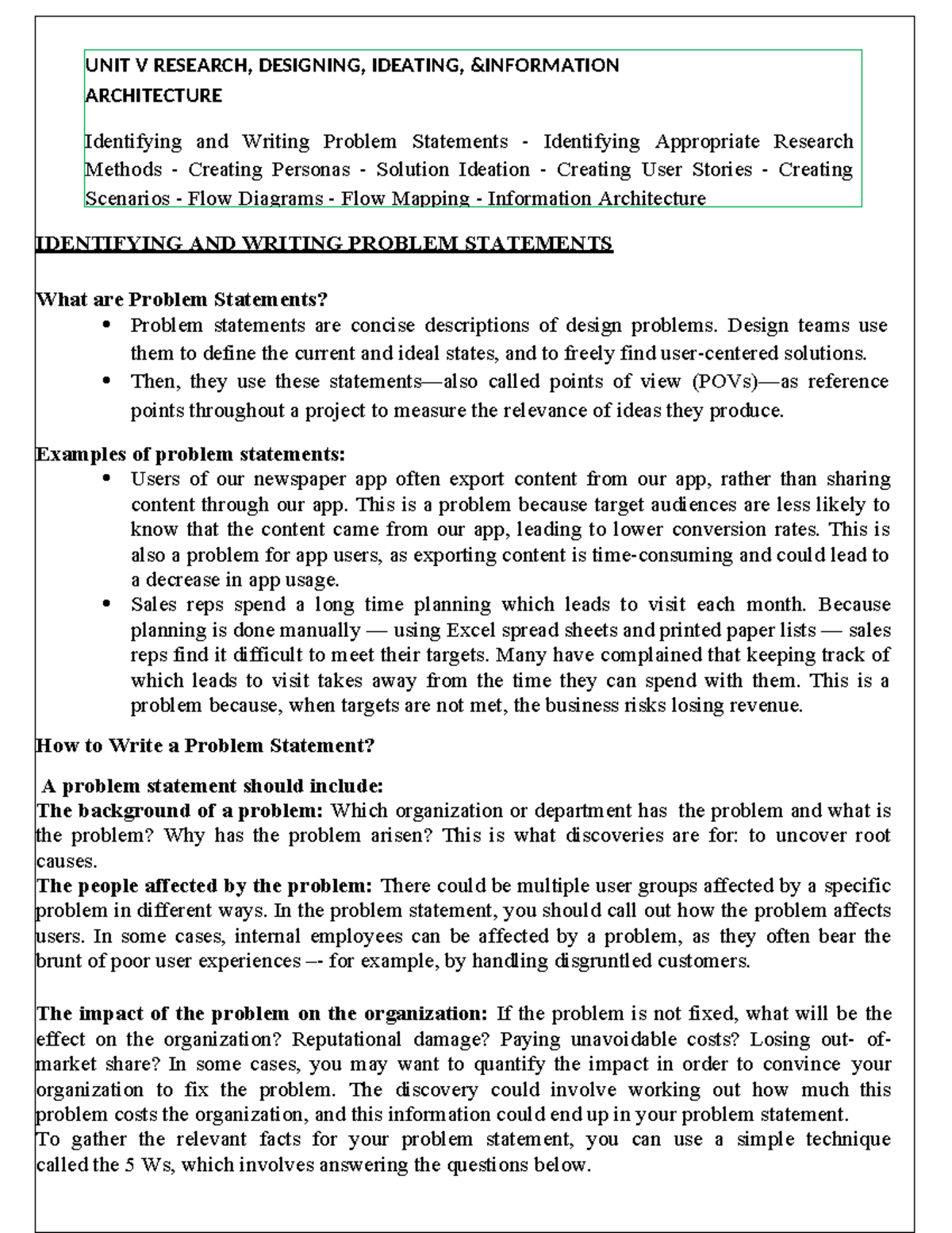 CCS370-UIUX University Question paper - UNIT V RESEARCH, DESIGNING ...