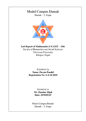 Prabin matlab - A project labreport - Model Campus Damak Damak – 5 ...