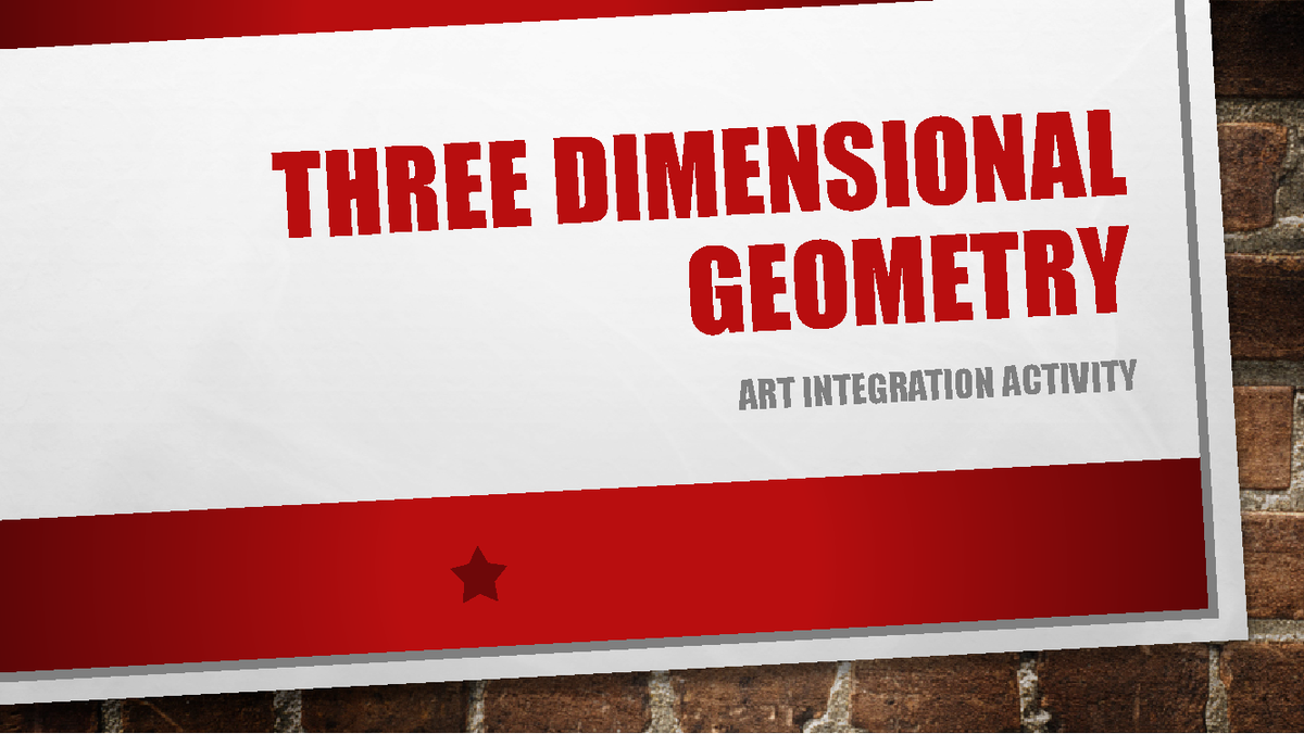 3 dimensional geometry - THREE DIMENSIONAL GEOMETRY ####### ART ...