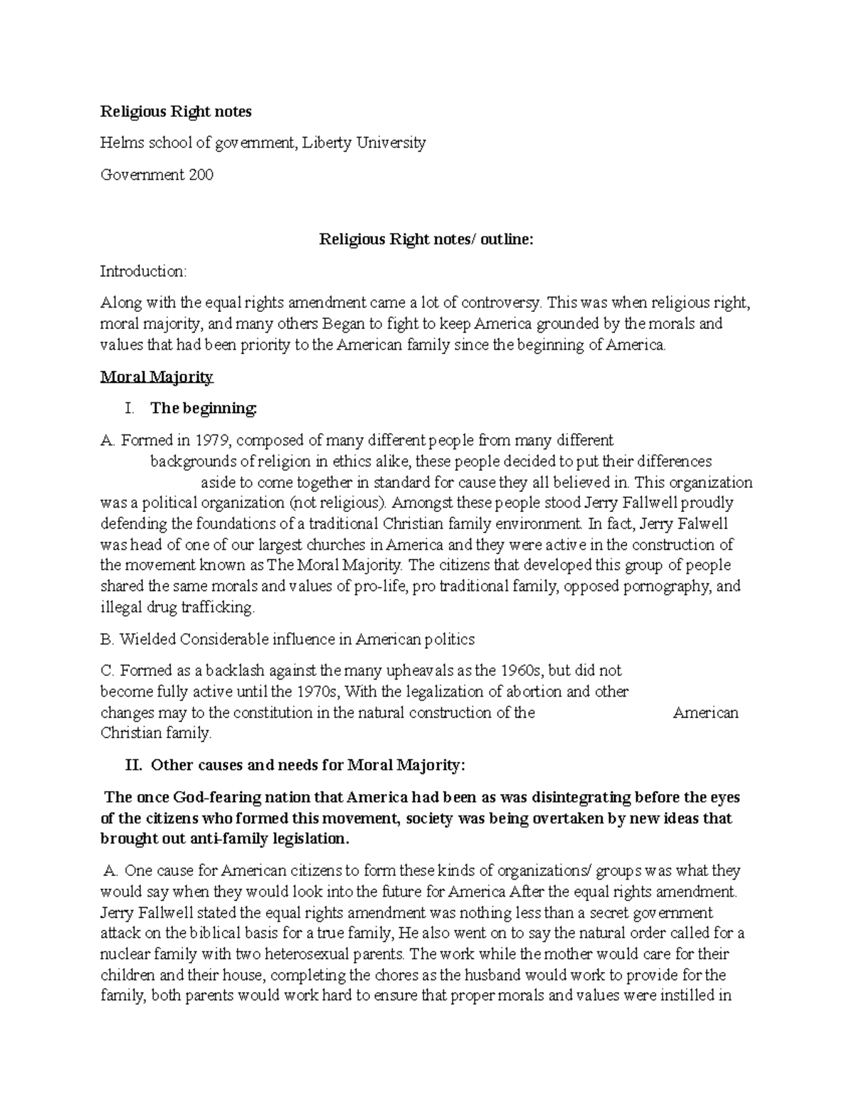 Religius right-moral mjority-notes-outline - Religious Right notes ...