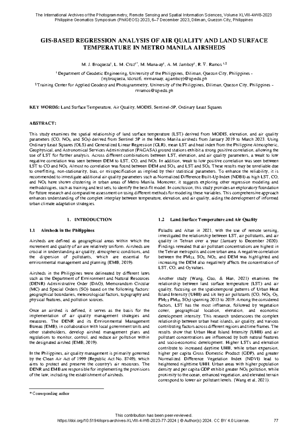 GIS- Based Regression Analysis OF AIR Quality AND L - GIS-BASED ...