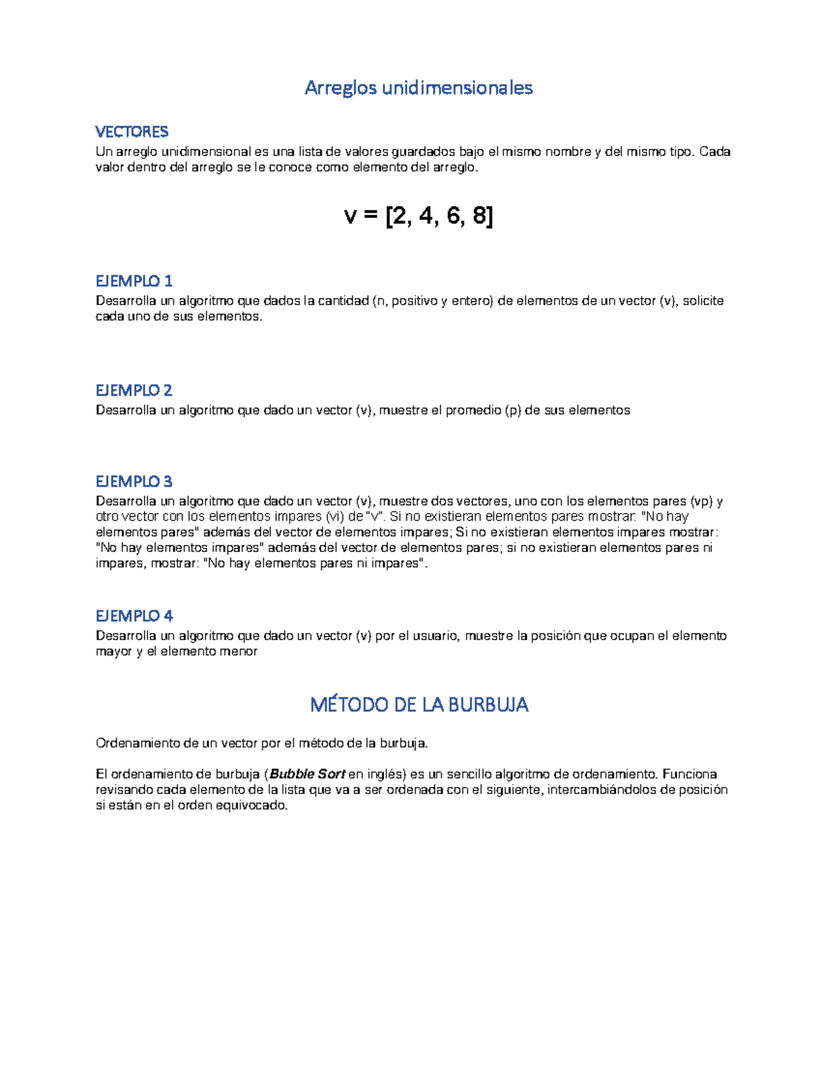 Arreglos Unidimensionales Class - Arreglos unidimensionales VECTORES Un ...