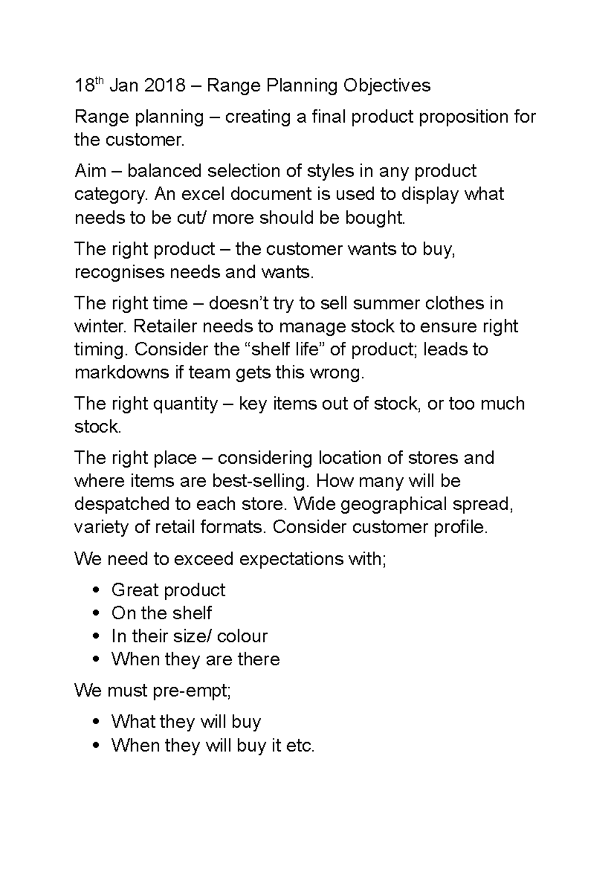 Lessons learnt and analysis 18th jan - 18th Jan 2018 – Range Planning ...