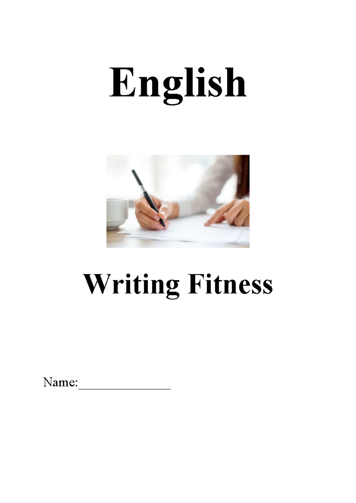 Writing Fitness Booklet - English Writing Fitness Name ...