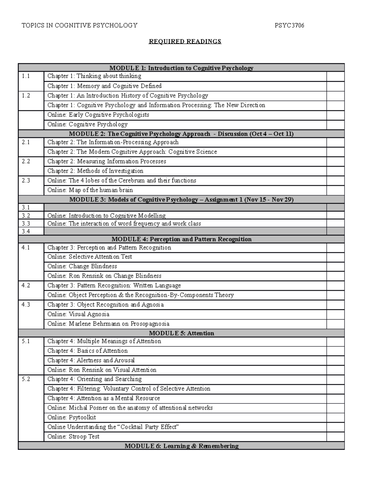 Required Reading I Had To Make A Table To Keep Track Of Everything