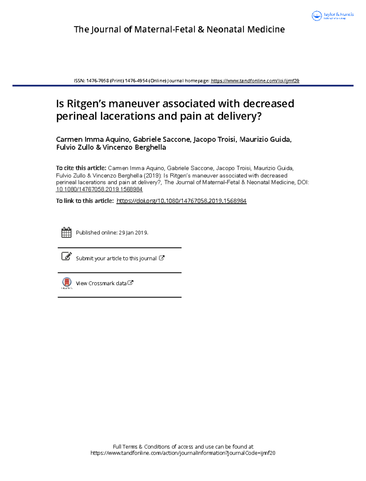 Ritgen modificada, mniobra que no sirve - Full Terms & Conditions of ...