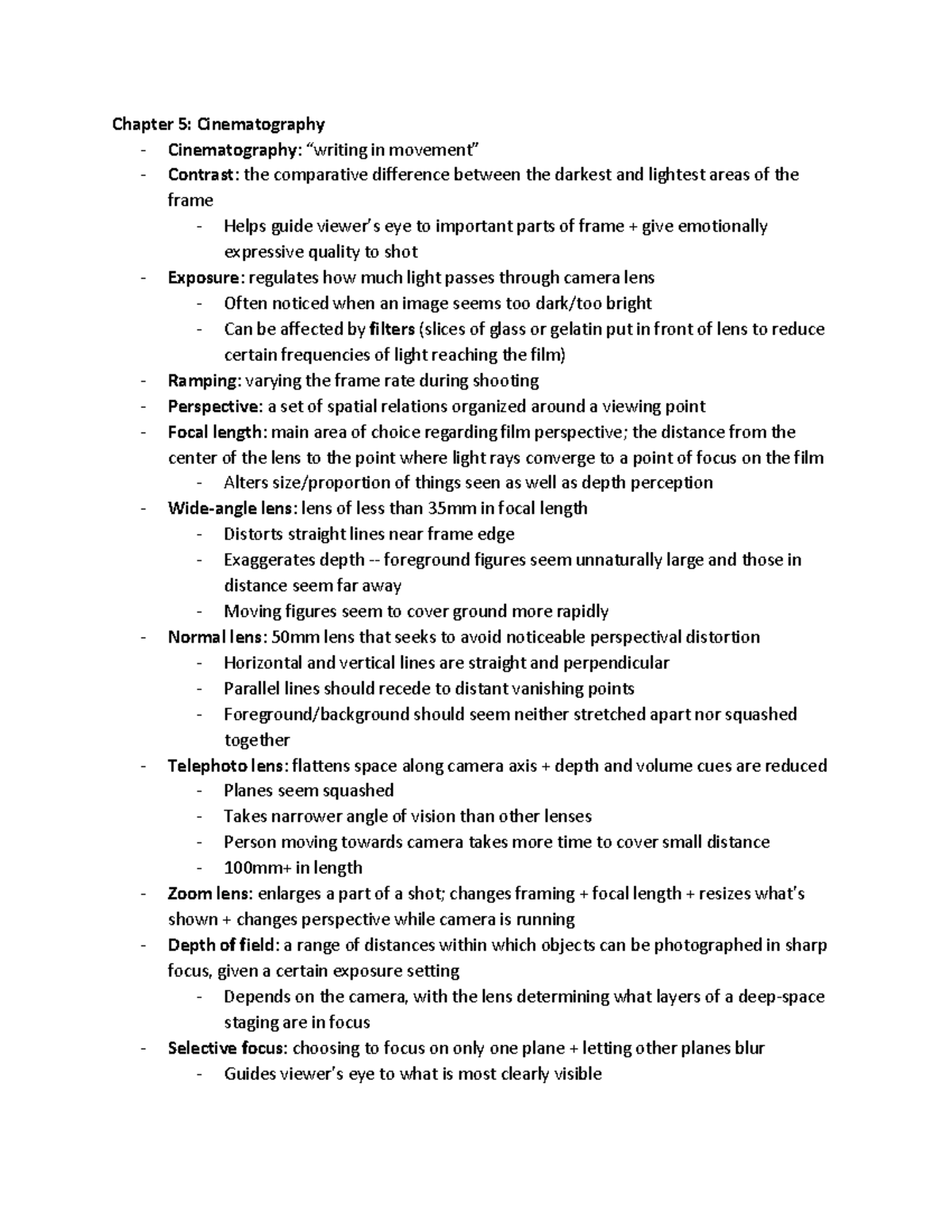 Intro Film - Cinematography - Chapter 5: Cinematography ...