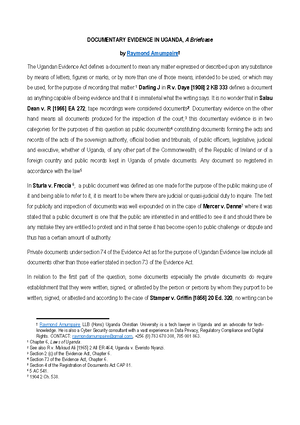 14. Hearsay Evidence-1 - 14. HEARSAY EVIDENCE This is evidence given by ...