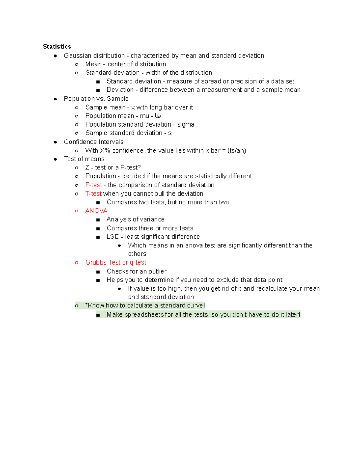 Chapter 4 Analytical Chemistry - Statistics Gaussian distribution ...