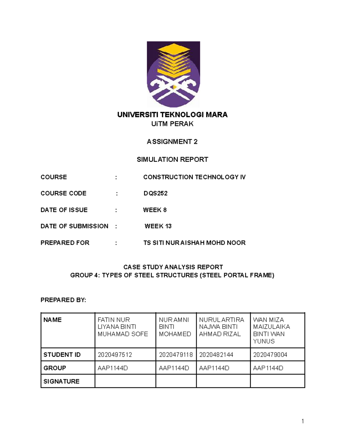 Assignment 2 CASE Study Liyana AMNI WAN MIZA Artira - UNIVERSITI ...