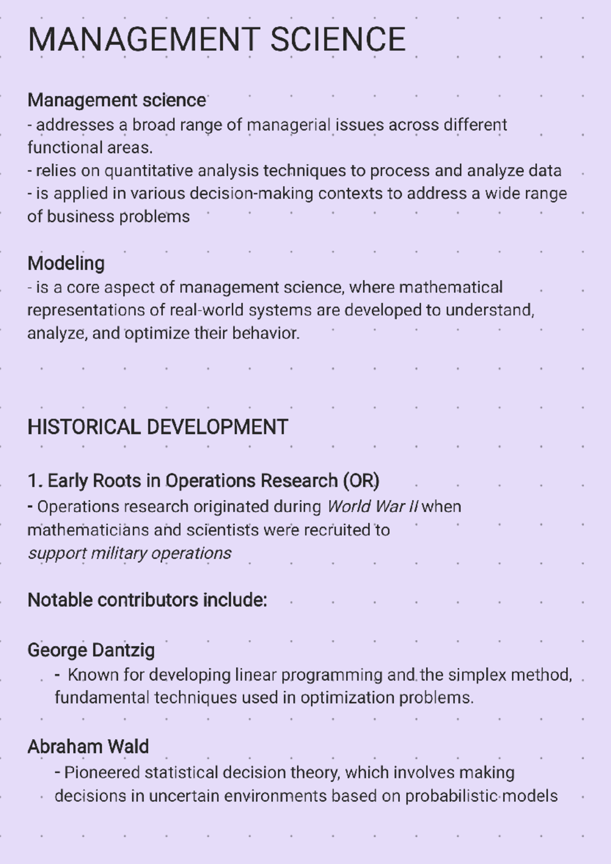 Introduction TO Management Science 240707 225854 - MANAGEMENT SCIENCE ...