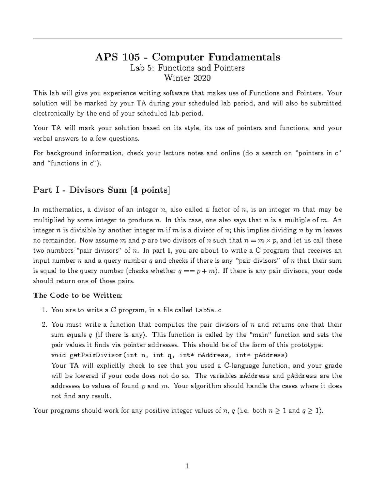 Lab5 winter 2020 - Something light for C programming practice - APS 105 ...