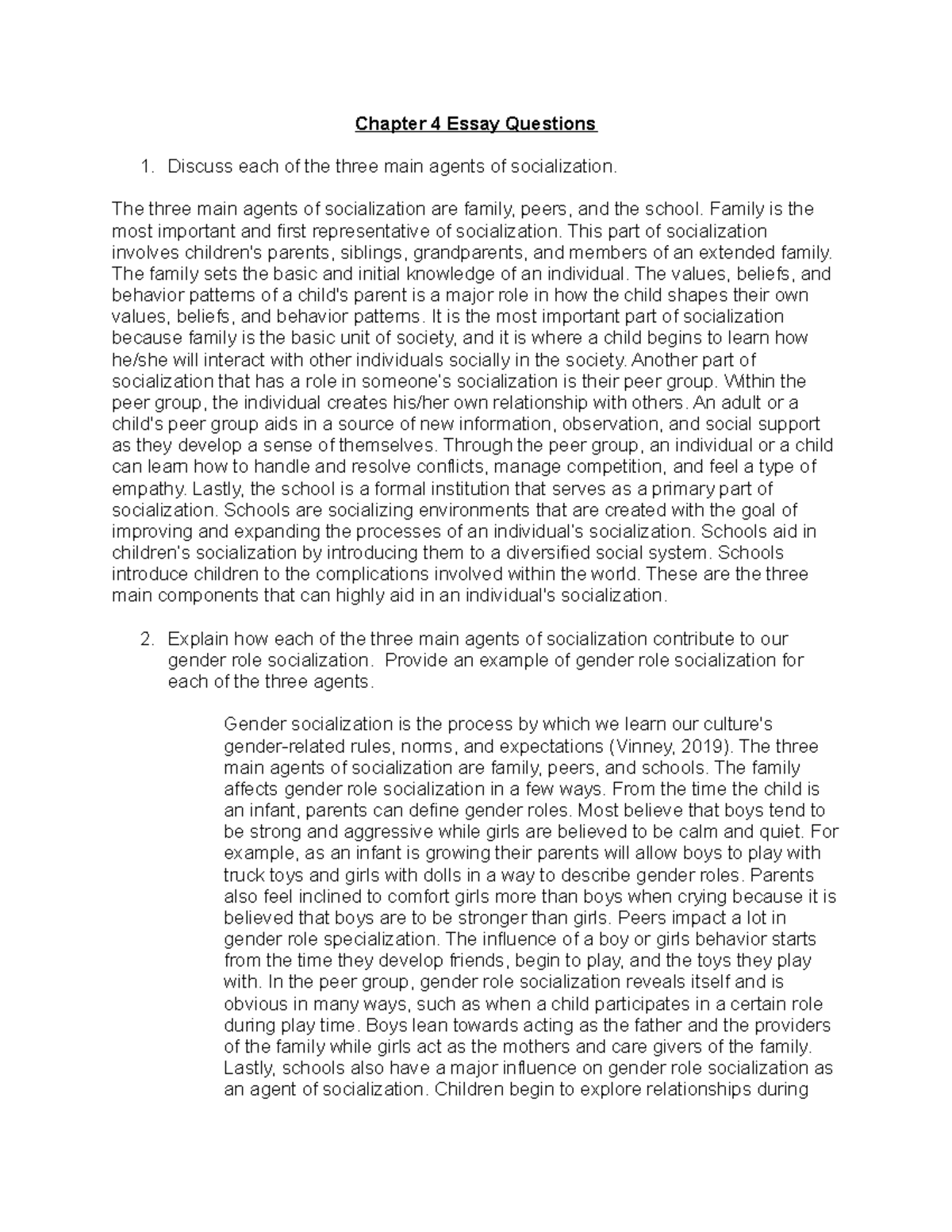 Chapter 4 Essay Questions - Chapter 4 Essay Questions Discuss each of ...