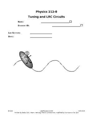 213 Lab 1-Fall2021 - lab - Physics 213 - Lab # 1 The Ideal Gas Law and ...