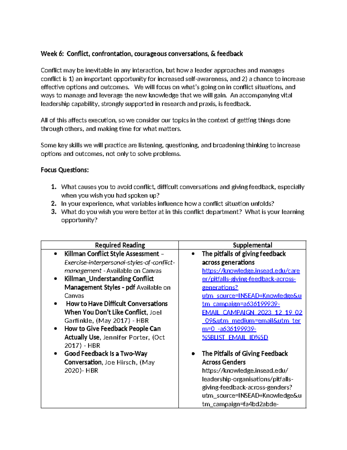 Module 6 - Conflict, confrontation, courageous conversations ...