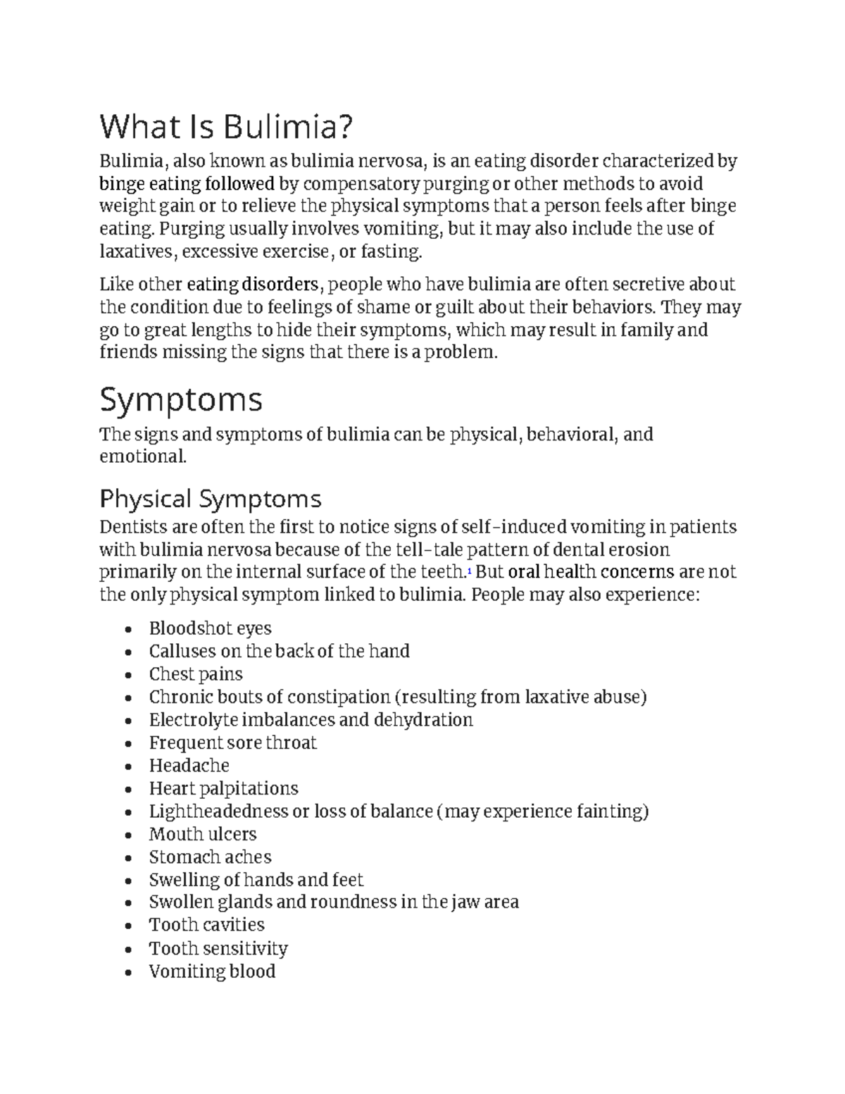 Bulimia Disorder - Lecture Notes - What Is Bulimia? Bulimia, also known ...