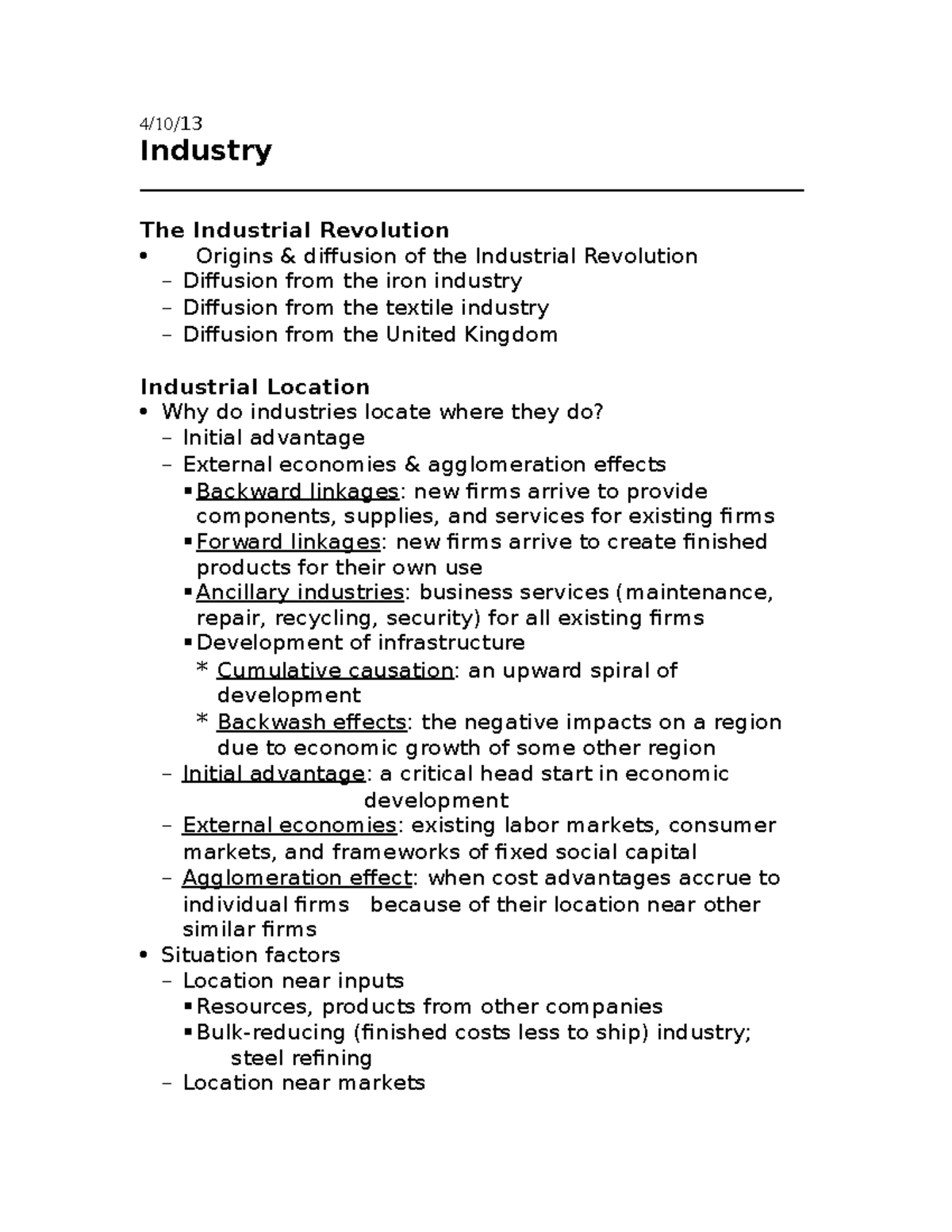 Lecture 11 - Industry 4-10-13 - 4/10/13 Industry - Studocu